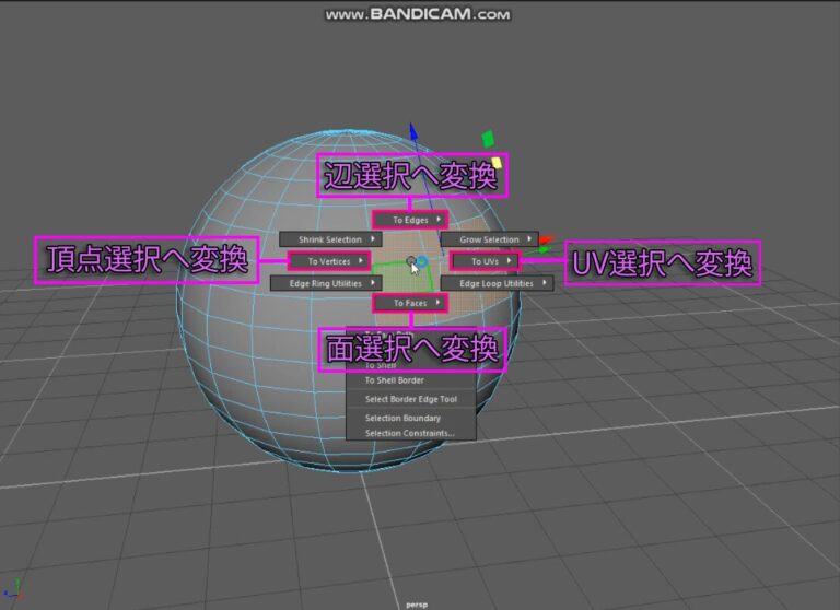【Maya】面を辺選択に！辺を頂点選択に！選択を変換するConvert Selectionの使い方【モデリング】 | ウンわか備録